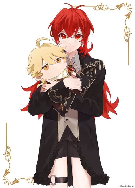 Diluc X Aether Kawaii Anime Impact Anime Ships