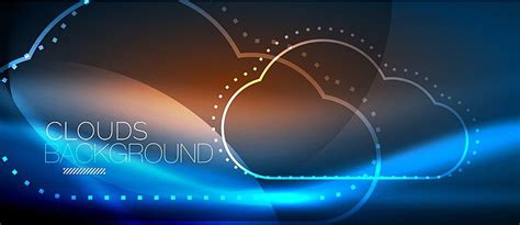 Cloud Computing Network Background Blue Structure Connect Vector Blue