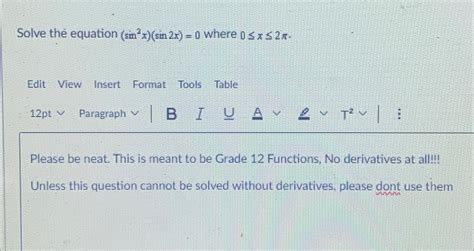 Solved Solve The Equation Sin2xsin2x0 ﻿where