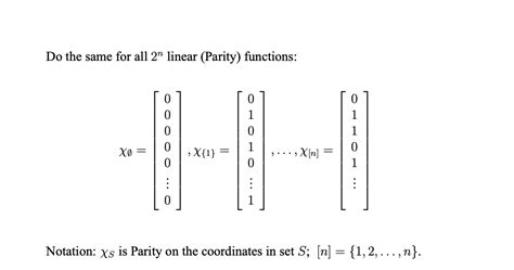 Linear Algebra How Are There 2n N Variable Parity Functions