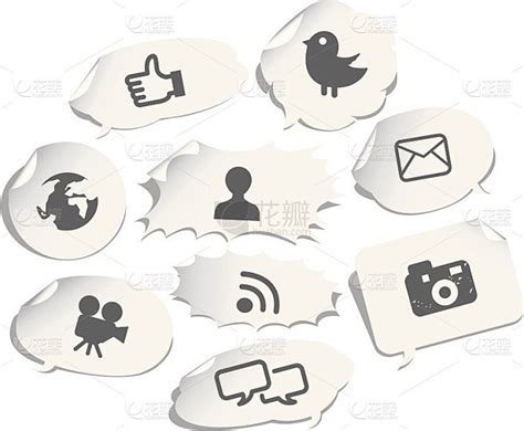 注意社交网络标志和图标