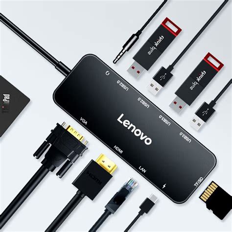 联想（lenovo）type C拓展坞笔记本电脑扩展坞 Usb C转hdmivga 4k高清 读卡（sdtf） 十一合一拓展坞 京东商城