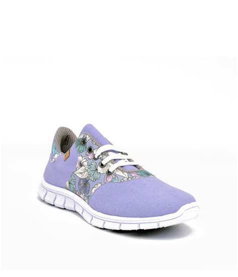 Plus Size Footwear Cinderella Vegan Pretty Floral Lavender Trainers