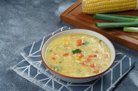 Premium Photo Chinese Corn And Chicken Soup Healthy Food Style