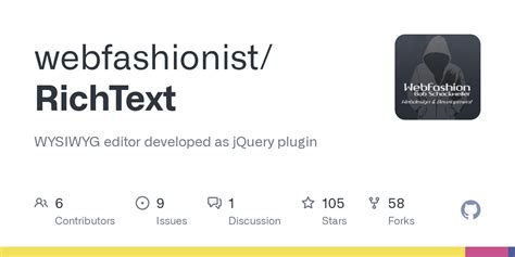Github Webfashionistrichtext Wysiwyg Editor Developed As Jquery Plugin