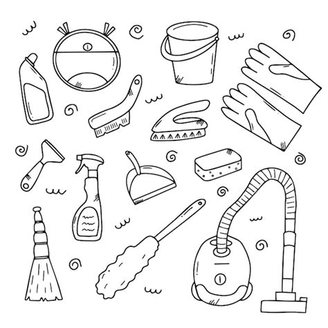 Juego De Limpieza Vector Premium