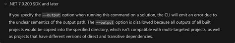 Build Agent Throws The Output Option Isn T Supported When
