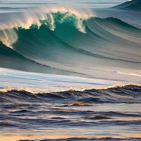 A Surreal Interpretation Of The Ocean With Waves And Currents Transforming Into Abstract Shapes