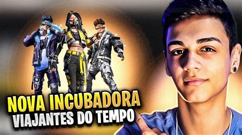 FREE FIRE AO VIVO NOVA INCUBADORA VIAJANTES DO TEMPO TESTANDO O