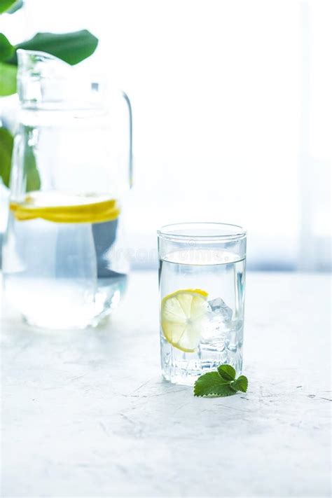 Carafe Of Water With Ice And Citrus Stock Photo Image Of Cocktail