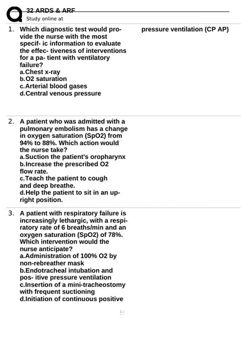 32 Ards And Arf Questions With Complete Solution Arfr Stuvia Us