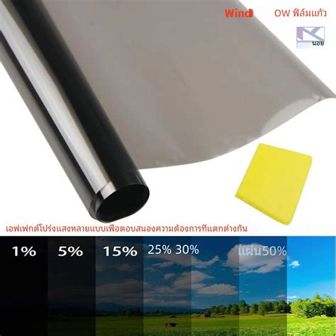 ฟิล์มติดกระจกรถยนต์สีดำ Vlt 3m X 50cm ฟิล์มติดกระจกหน้าต่างบ้านกระจก