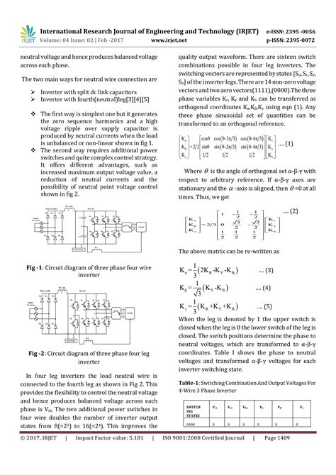A Novel Four Wire Inverter System Using Svpwm Technique For Ups Applications Pdf
