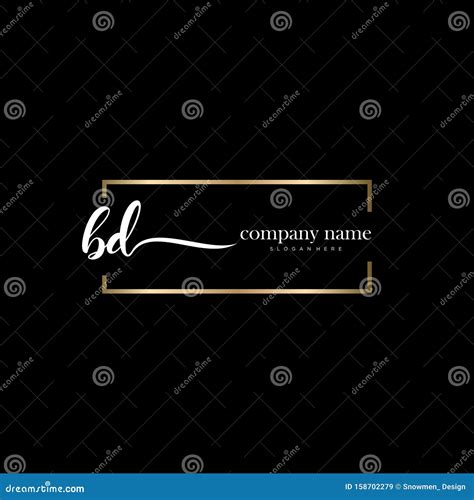 Bd Initial Handwriting Logo Template Vector Stock Vector