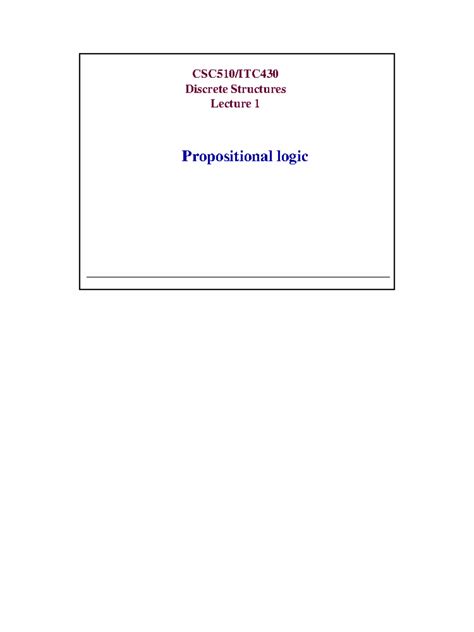 class 1 chapter 1 of discrete structure csc510 itc discrete