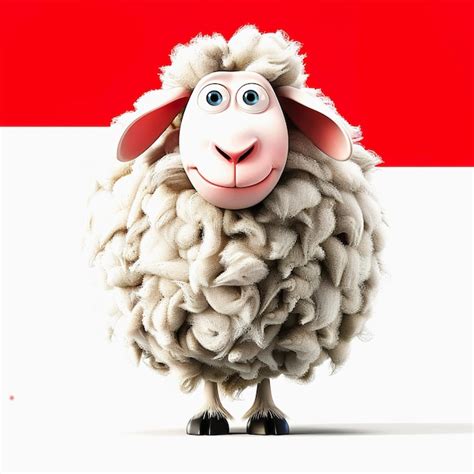 Premium Photo Realistic Sheep Cartoon Illustration Cute 3d Sheep