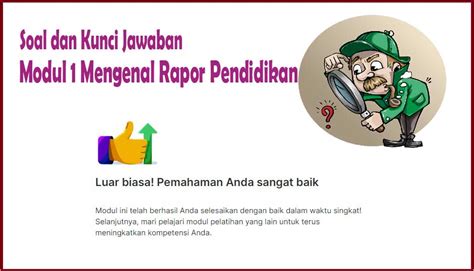 Soal Dan Kunci Jawaban Modul 1 Mengenal Rapor Pendidikan PMM MASBABAL