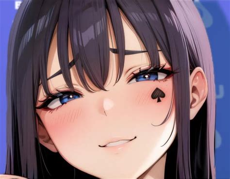 Lf Color Source 1girl Bangs Black Hair Blue Background Blue Eyes