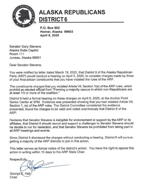 Greg Sarber District 6 Republicans Take Bold Steps To Sanction Sen