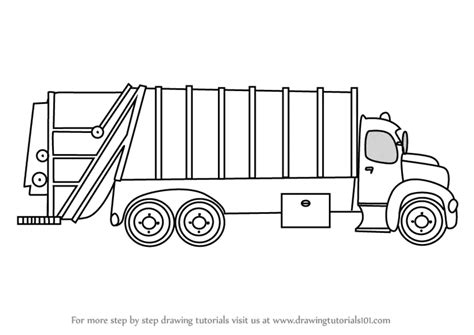 How To Draw Garbage Dumper Truck Trucks Step By Step DrawingTutorials101 Com