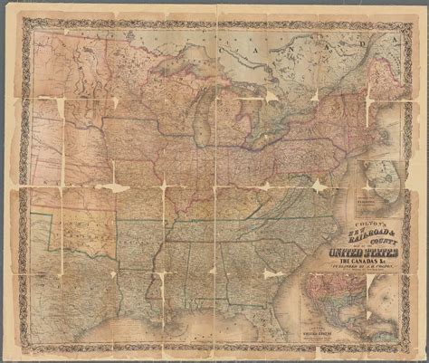 Coltons New Railroad And County Map Of The United States The Canadas Andc