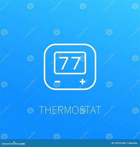 Thermostat Line Icon Stock Vector Illustration Of Equipment 120731483