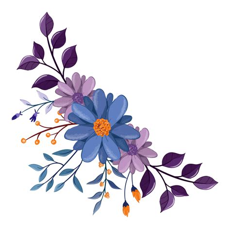 Purple Flower Arrangement With Watercolor Style 15739112 Png