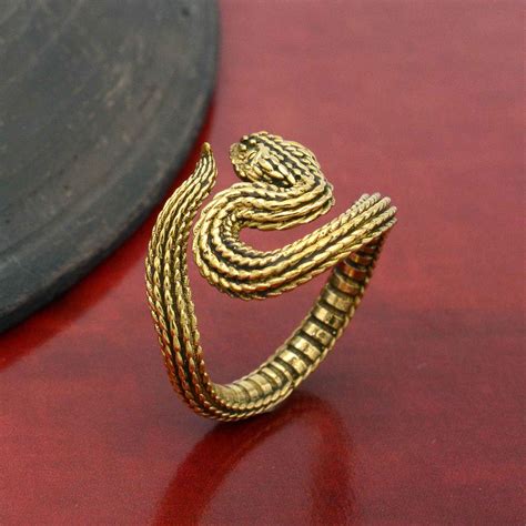 Gold Viper Snake Ringadjustable Ringanimal Ringboho Ringman Snake Ring Handmade Ring