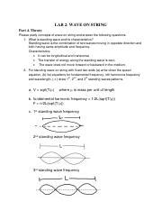 Lab Wave On String Pdf LAB WAVE ON STRING Part A Theory Please Study Concepts Of Wave On