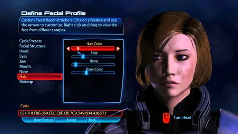 Character Creation For Female Shepard In Mass Effect 3 Youtube