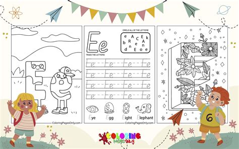 34 Páginas Para Colorir Da Letra E