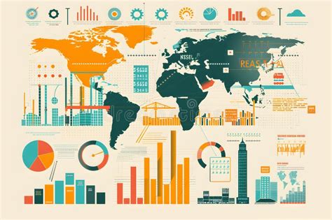 A Colorful Infographic Displaying Global Data And Statistics Stock Illustration Illustration