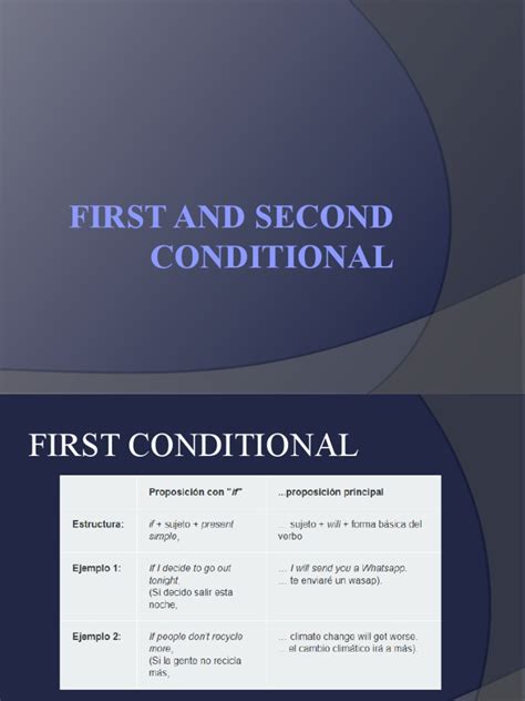First And Second Conditional Presentation Pdf