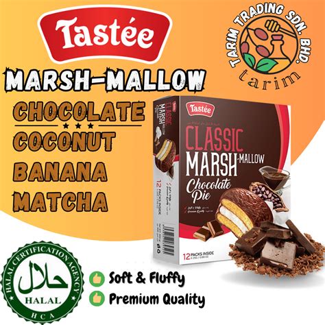 Tastee Marshmallow Chocolate Pie With Classic Coconut Banana Or Matcha Flavour 1box X 300g