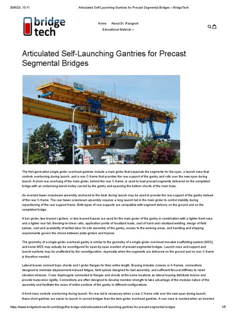 Articulated Self Launching Gantries For Precast Segmental Bridges