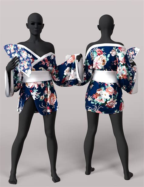 Ah Dforce Hot Kimono Outfit Texture Add On Daz 3d