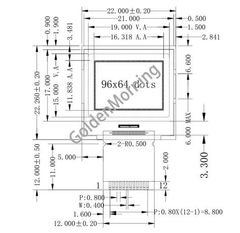 Backlight Fstn Spi Graphic 96x64 Micro Lcd Panel Screen Small Size Lcd