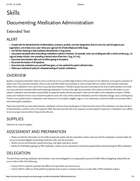 Documenting Medication Administration 1 11 23 12 16 Am Elsevier