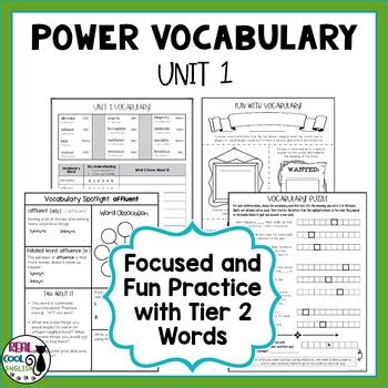 Tier Vocabulary And Activities Academic Vocabulary Word Work Unit
