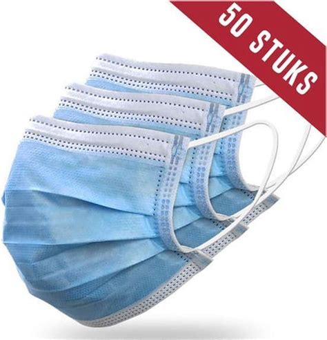 Mondkapjes Medisch 50 Stuks Met Elastiek Mondmasker Stof Masker