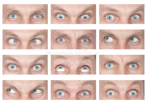 Male Eyes With Different Emotions Stock Image Image Of Blue Collage
