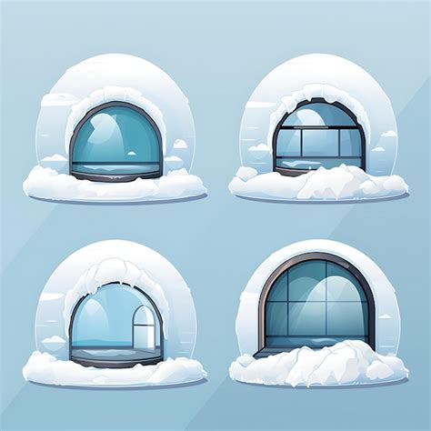 Premium Ai Image A Set Of Arctic Expedition Igloo Shape Snow Material