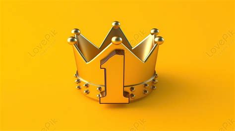 챔피언의 승리 생생한 노란색 배경의 영광스러운 황금 왕관 3d 렌더링 왕관 배경 번호 1 배경 노란 배경 이미지 Hd 왕관 번호 1 노란 배경 사진 무료