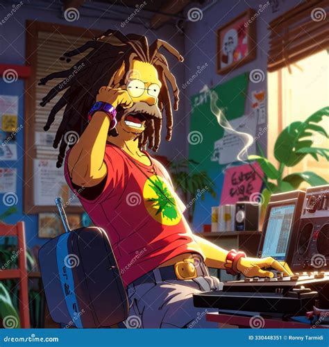 Cartoon Character With Dreadlocks Stock Illustration Illustration Of