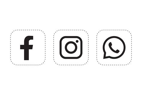 ícone Do Facebook Instagram E Whatsapp Facebook Icone Instagram Ícone