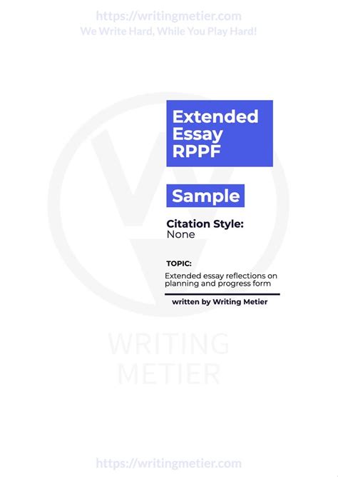 What Is Ib Extended Essay Rppf Example Included