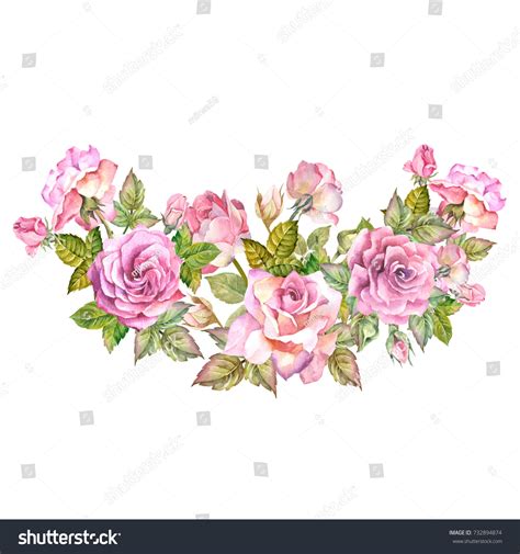 Watercolor Flowers Garland Stock Illustration 732894874 Shutterstock