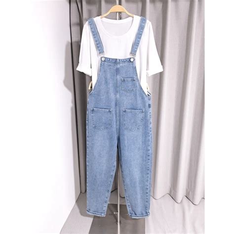Jual Overall Jeans Wanita Biru Celana Kodok Jeans Wanita Kekinian