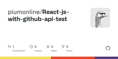 Github Piumonlinereact Js With Github Api Test