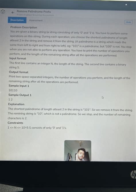 Remove Palindrome Prefixproject Engineer Screening Assessmentproblem Descriptionyou Are Given A